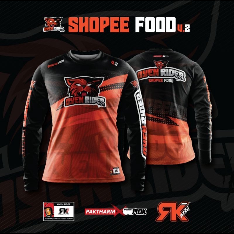 BAJU SHOPEE FOOD RIDER - OYEN RIDER V2 Sublimation Tshirt / Baju ...