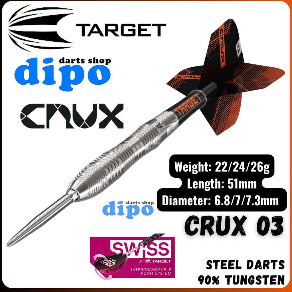 TARGET CRUX 03 SP (90% Tungsten) - TARGET Swiss Steel Darts | Shopee ...
