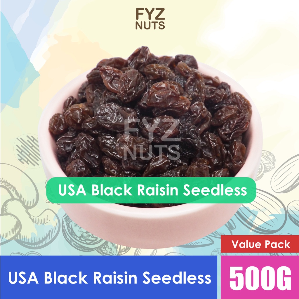 FYZ Herbs USA Black Raisin Seedless 500G | 美国黑葡萄干 500g | Shopee Malaysia