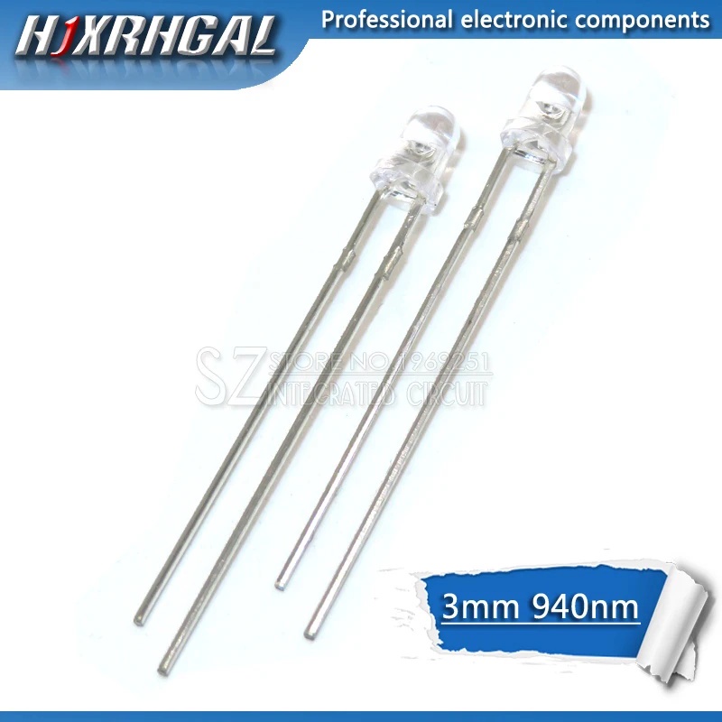 50PCS 3mm LED infrared transmitter and infrared receiving diode 3mm ...