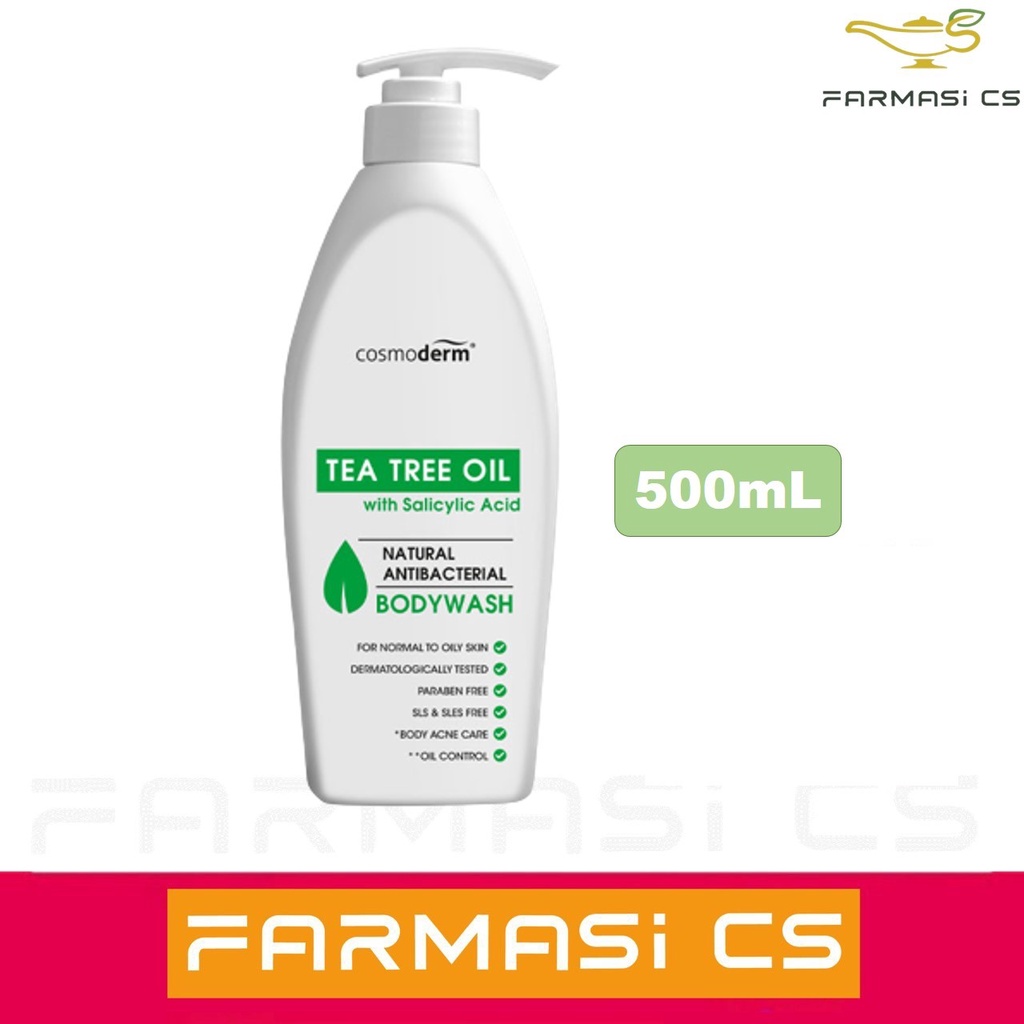 Cosmoderm Tea Tree Oil with Salicylic Acid Body Wash 500ml EXP:03/2027 ...