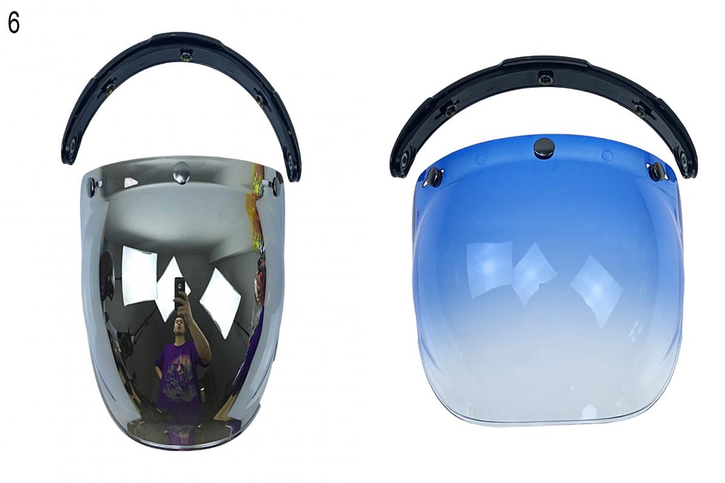 [Ma] Helmet Lens Flip Up Retro Sun Protection Anti-fog with Bracket 3 ...