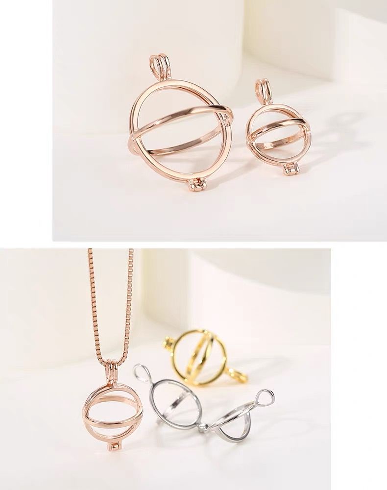 Pendant Buckle Peace Buckle | Silver Bead Pearl Pendant Eardrop Frame ...