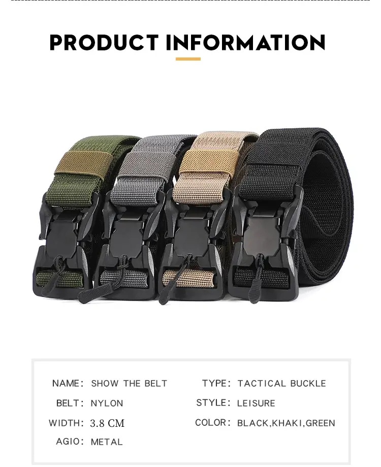 NewTactical Belt Magnetic Buckle Quick Release Elastic Belt Casual ...