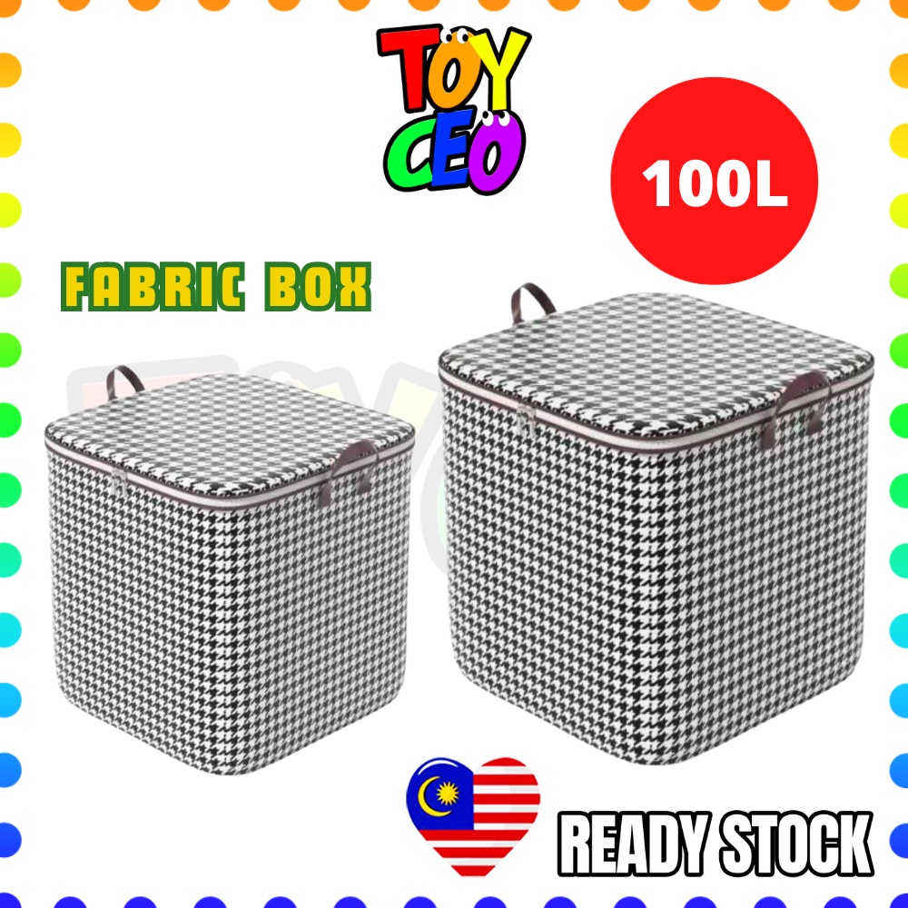 🧸ToyCEO🧸100L Fabric Storage Boxes with Lids Clothes Container Blanket ...