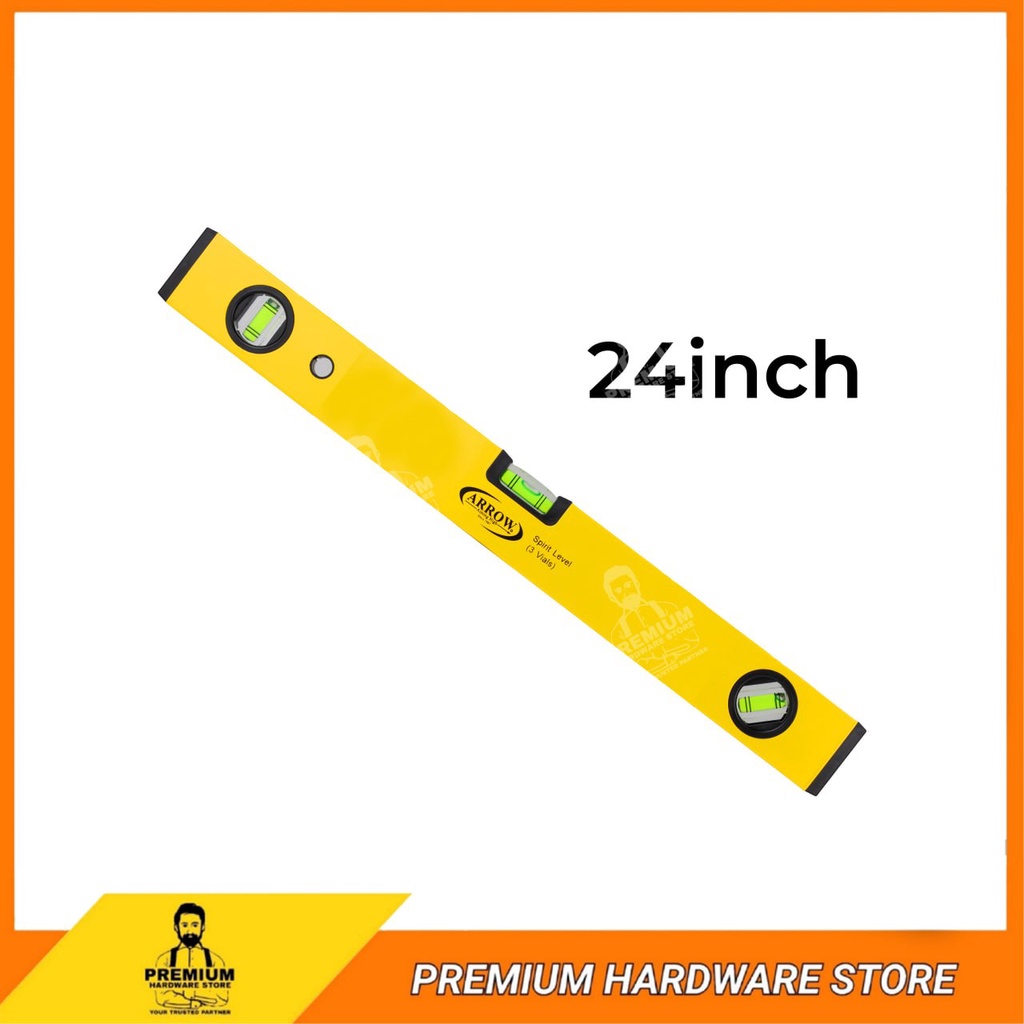 NICEMAN (ARROW) Water Level Ruler 24 Inch 3 Vials Aluminum Horizontal ...
