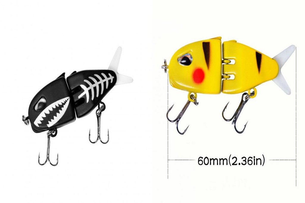 Plastic Fishing Bait Realistic Multi-jointed Fishing Lure with Double ...