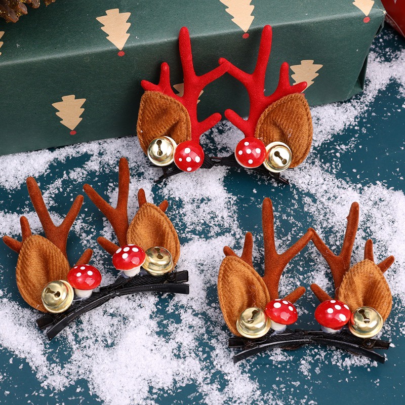Mini Christmas Hat Hair Clips / Cute Cartoon Santa Hat Hairpins / Xmas ...