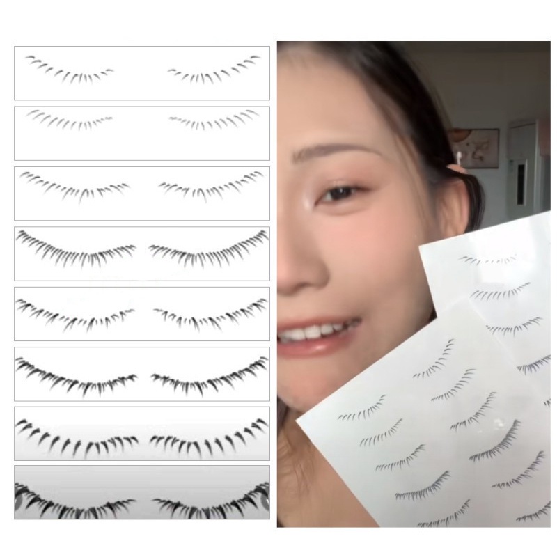 False Eyelash Stickers Waterproof Natural Lower Eyelash Tattoo Stickers ...