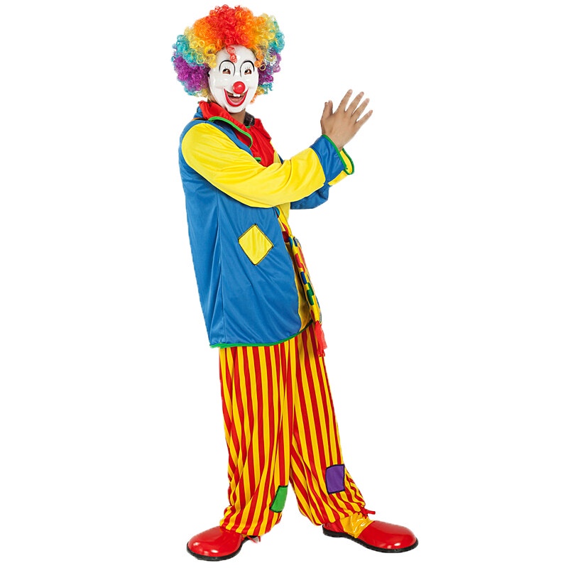 Adult Circus Clown Mask Joker Set Clown Cloting Halloween Carnival ...
