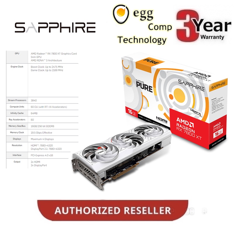 Sapphire PURE AMD Radeon RX 7800 XT Gaming OC 16GB GDDR6 | Shopee Malaysia