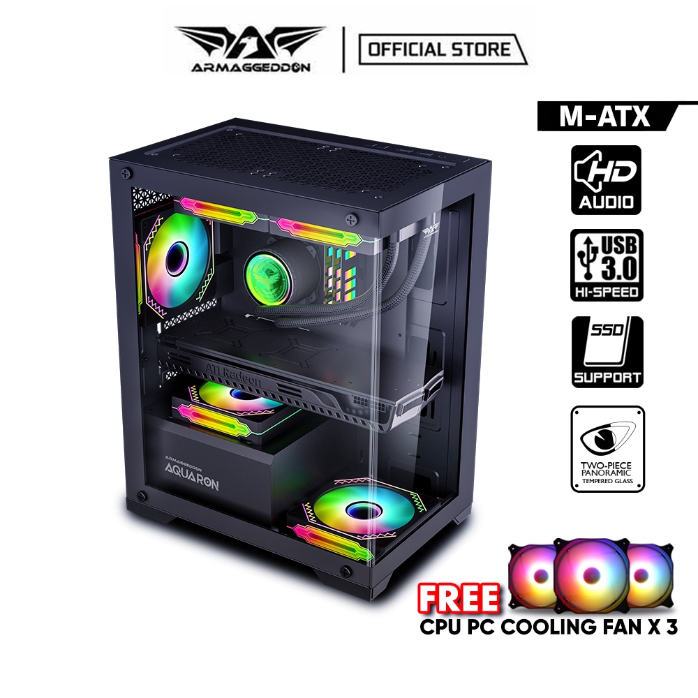 Armaggeddon Aquaron MATX Transparent view Gaming Casing Chassic PC Case ...
