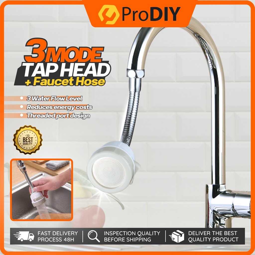 3 Adjustable Level Faucet Hose with Tap Head Water Sprinkler Pipe ...
