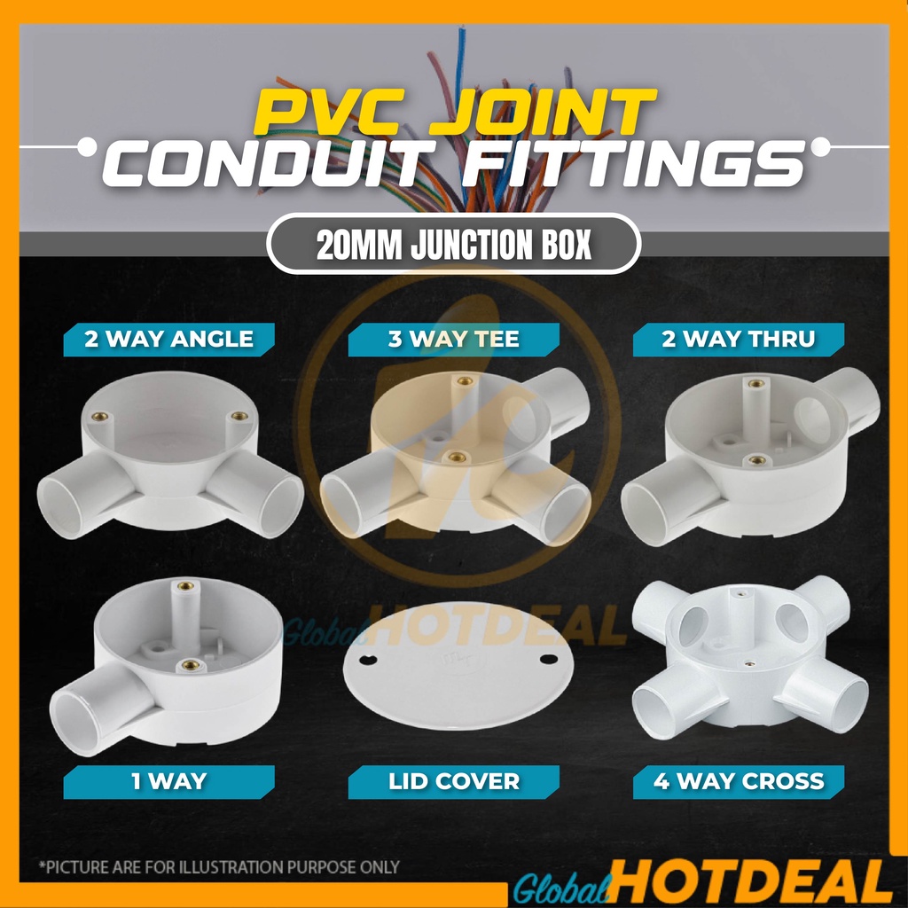 20mm PVC Joint Conduit Box Fittings Accessories Wiring Fitting Pipe ...
