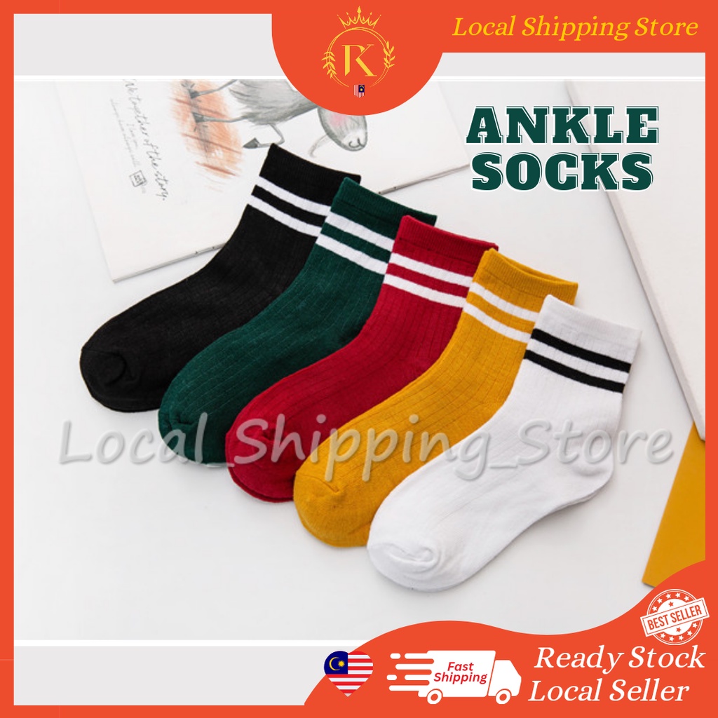 【LOCAL SHIP】Stokin Nice Plain Design With 2 Colour Bars Casual ...