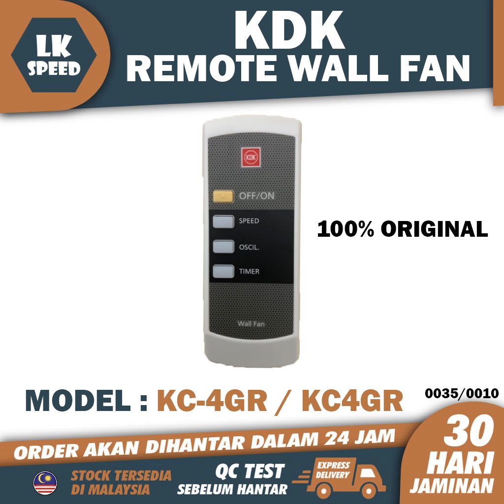(100% ORIGINAL) KC-4GR KC4GR KDK REMOTE CONTROL WALL FAN | Shopee Malaysia