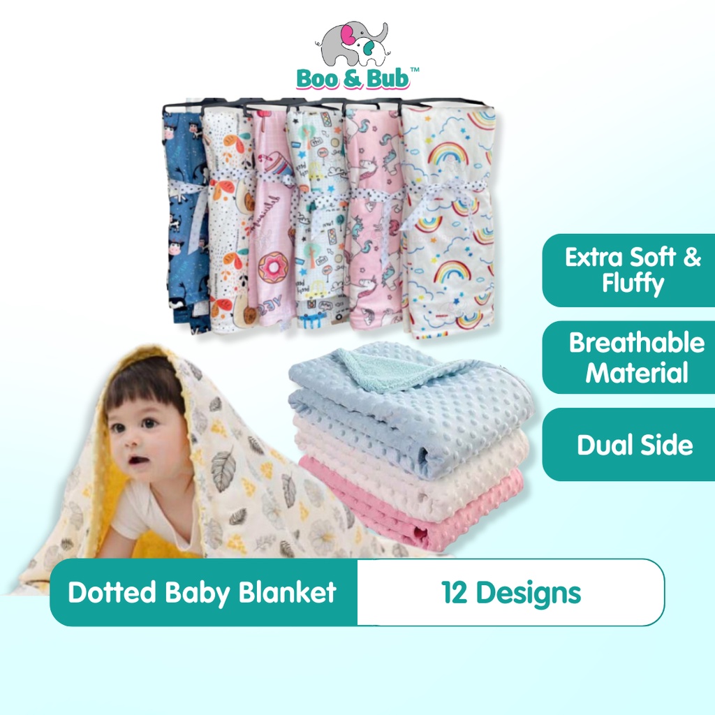 Boo&Bub 120 x 75 CM Baby Baby Dot Blanket | Quilt Flannel Fleece Infant ...