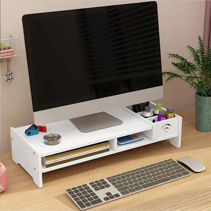 Computer Monitor Screen Stand Laptop Shelf Base Riser Keyboard Storage ...
