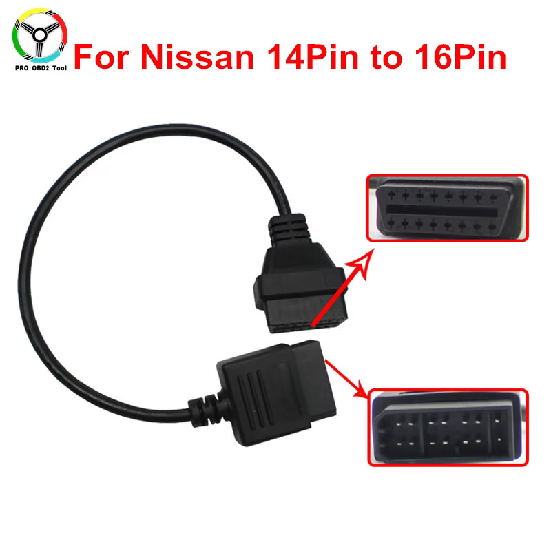 Top Quality for Nissan 14 Pin to OBD2 16 Pin Cable Car Diagnostic ...