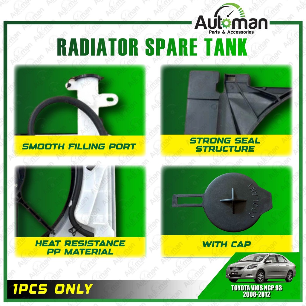 Radiator Water Spare Tank Second Toyota Vios NCP93 2008 - 2012 Bottle ...
