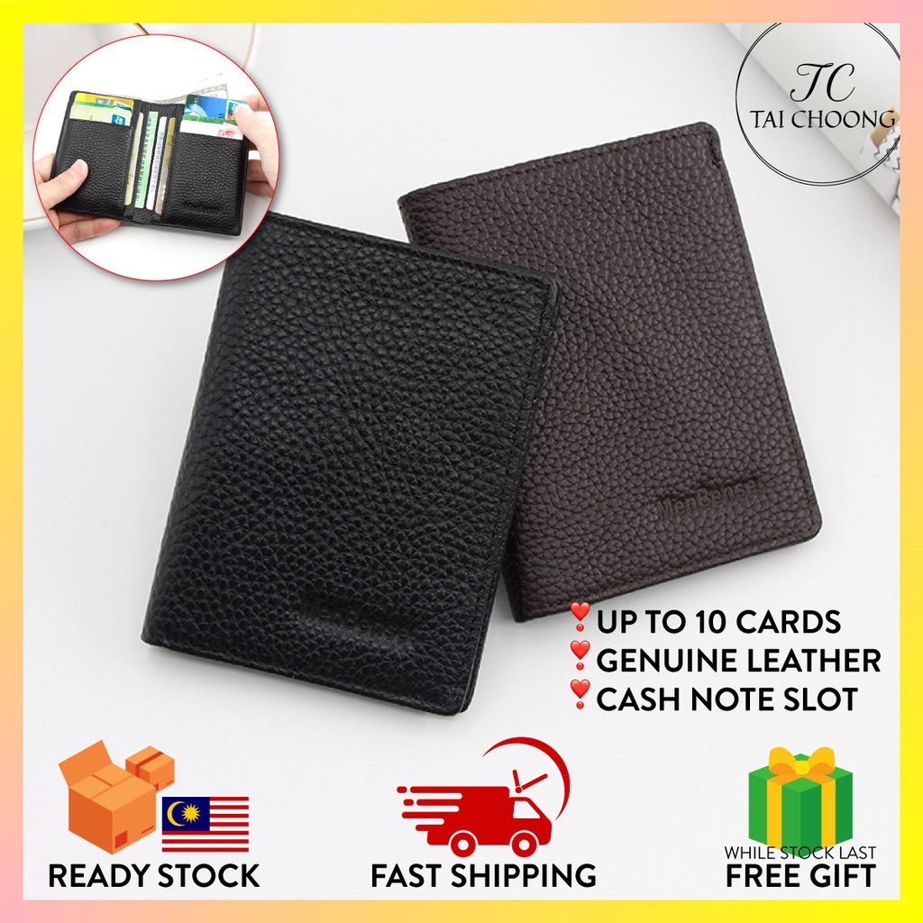 TC BW-103 Genuine Cowhide Litchi Leather Card Holder Wallet | Shopee Malaysia