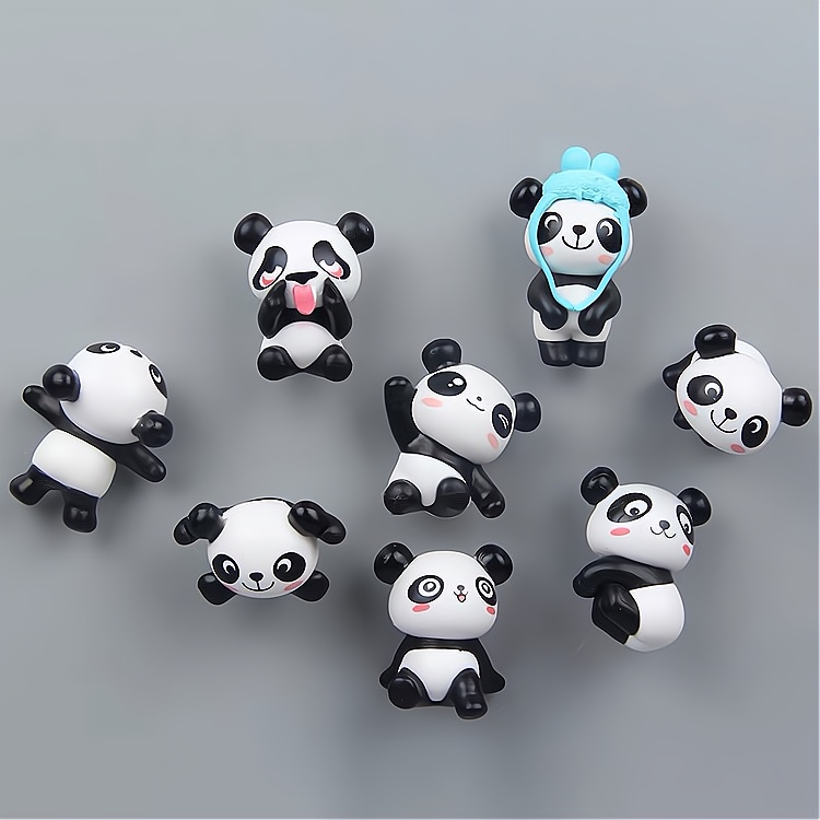 Playful Panda magnet refrigerator sticker 3D stereoscopic cartoon cute ...