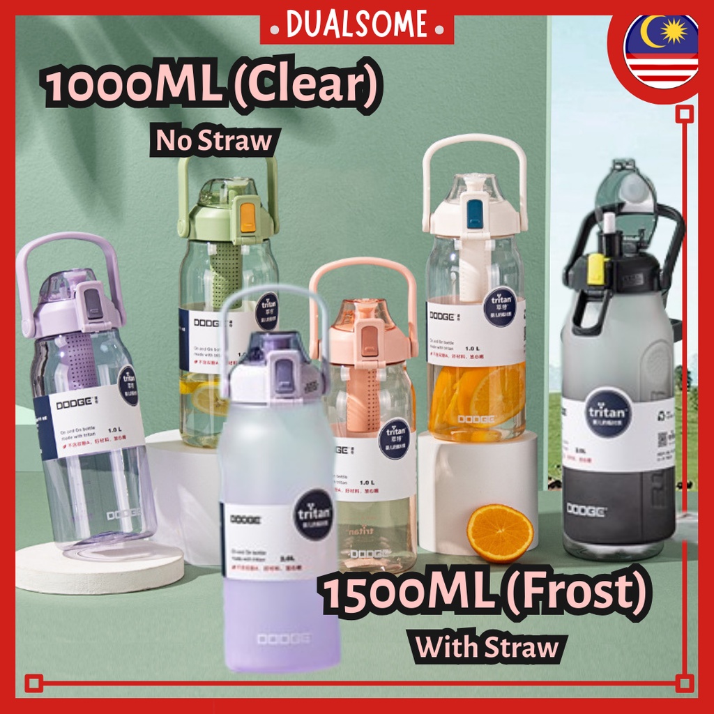 Dodge 1000ml Clear 1500ml Frost Design Tritan BPA-Free Plastic Water ...