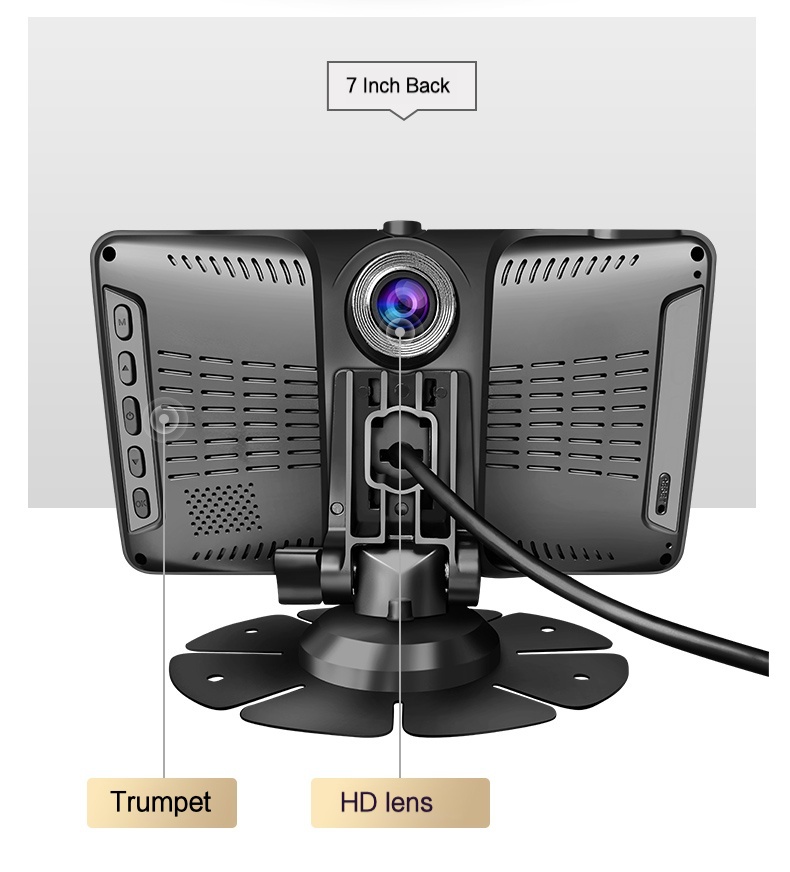 24v Truck Bus 7inch Monitor AHD 1296P DVR 2 Cameras Recording Front ...