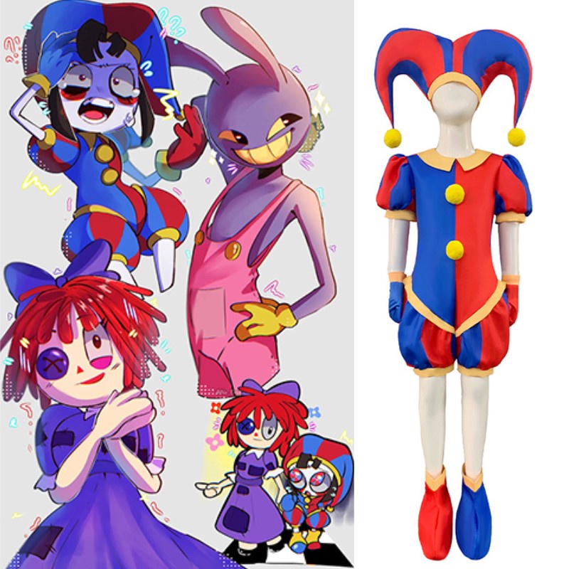 Unisex The Amazing Digital Circus Pomni Cosplay Costume Jumpsuit Kid ...