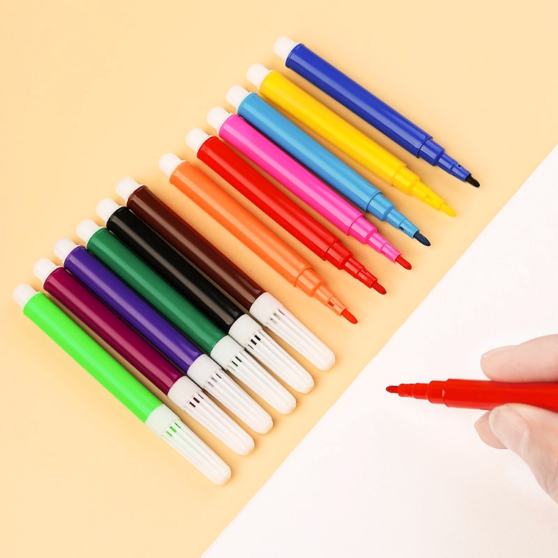 12 Colors Mini Watercolor Pen Set Kids Children Painting Coloring ...