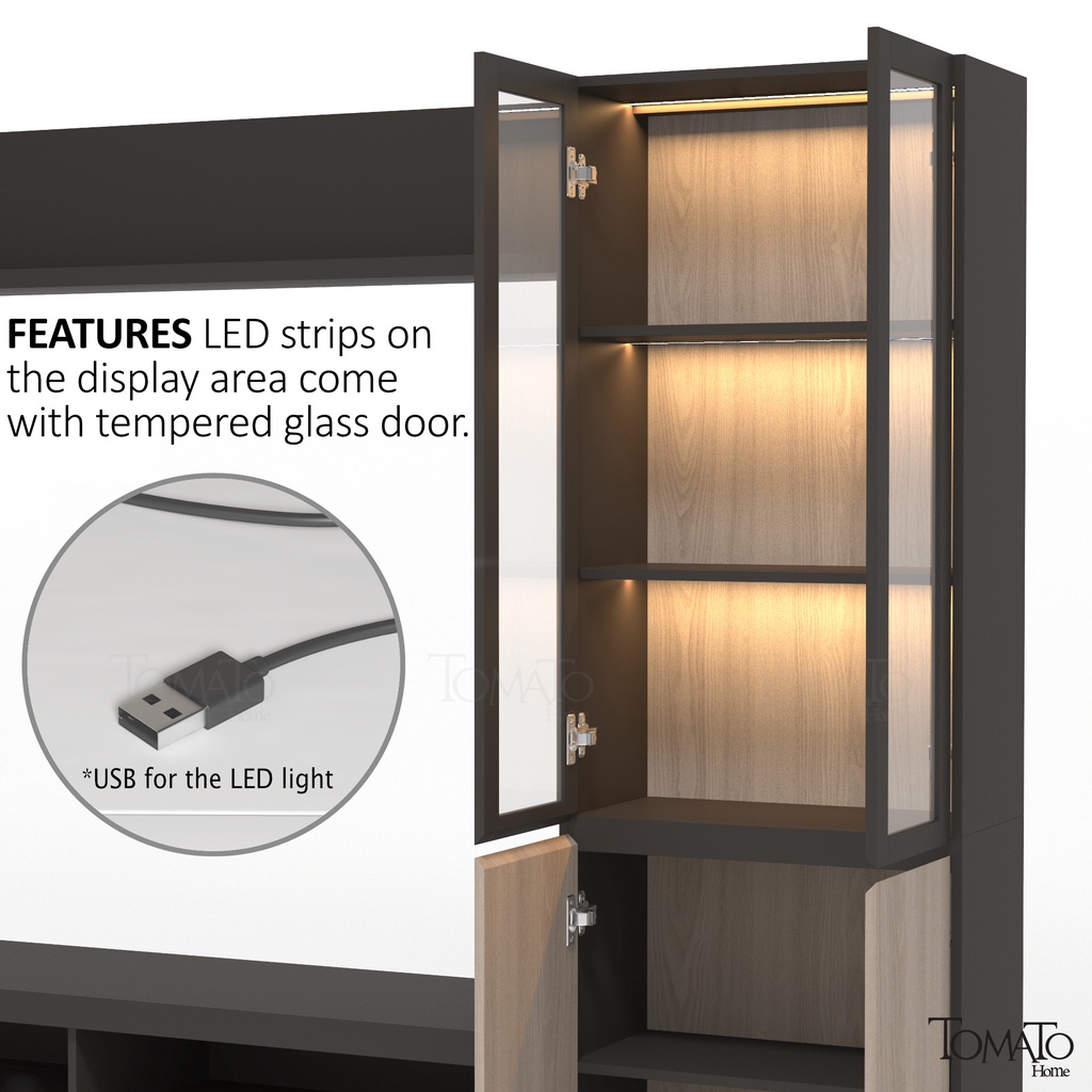 Tomato Home Causa 02 - 9ft Length Kabinet Tv - Tv Wall Unit Up to ...