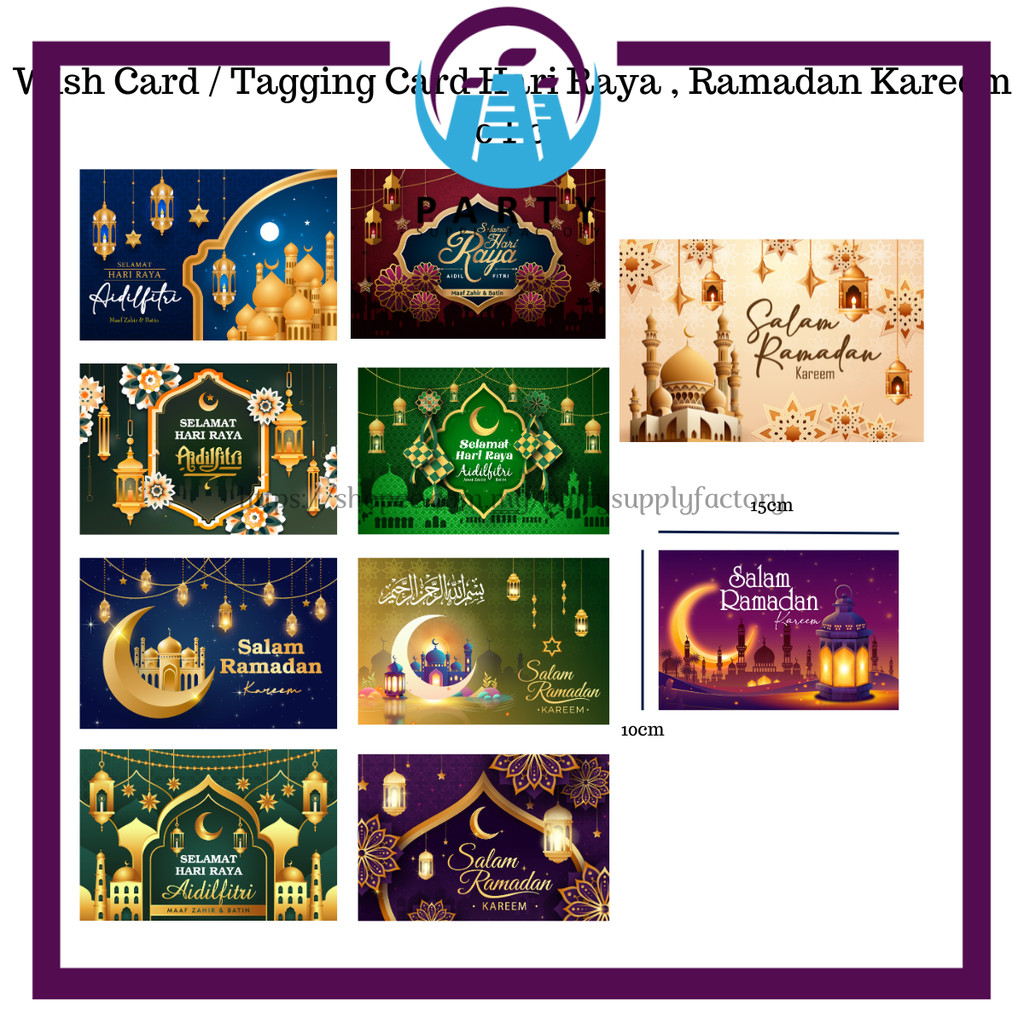 10pcs WISH CARD HARI RAYA FOR HAMPER / KAD TAG GIFT BOX / FRONT ...
