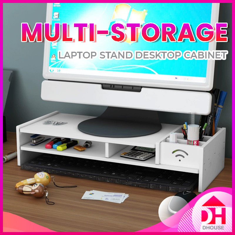 Monitor Screen Riser Stand Laptop Computer Keyboard Storage Rack Desk ...