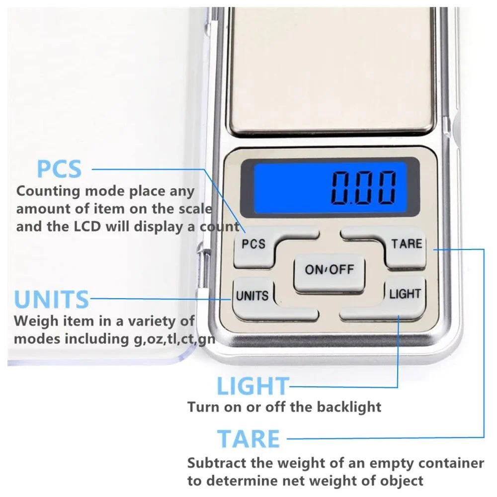 Mini Digital Pocket Weighing Scale 100/300/500g 0.01/0.1g Electric ...