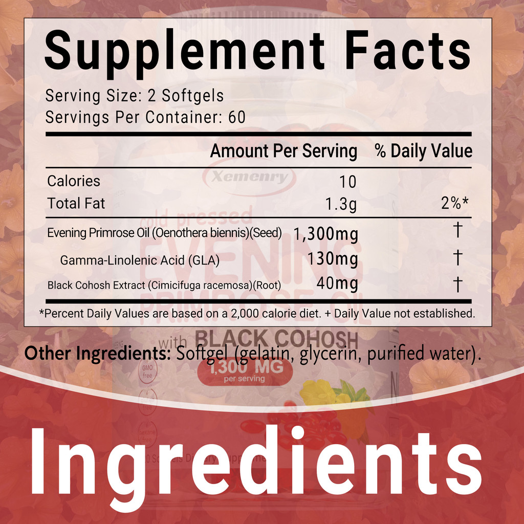 Micro Ingredients Evening Primrose Oil 1300mg Per Serving,30/60/120 ...