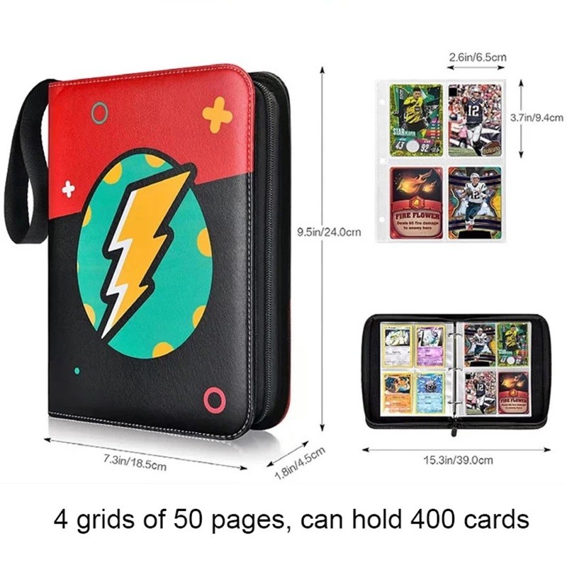 Cards Holder Album Box Hold 400 Pokemon Anime Game Binder Zipper Album ...
