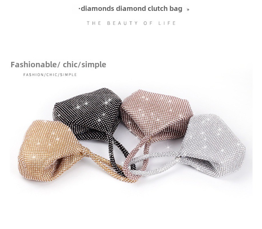 【MY STOCK】Drop-Shaped Luxury Rhinestone Handbag Banquet Wedding Diamond ...