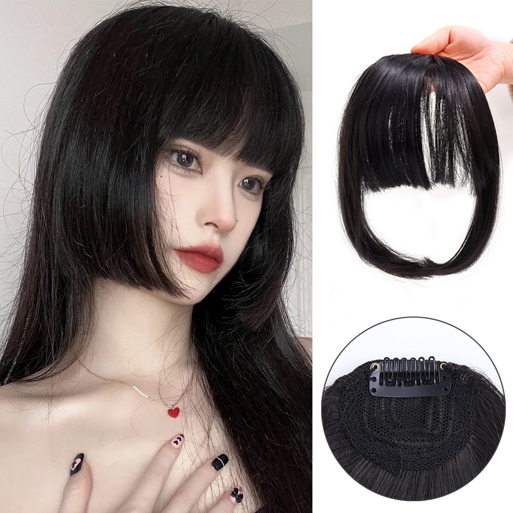 French Fake Air Bangs Hair Styling / Clip-In Extension Synthetic False ...