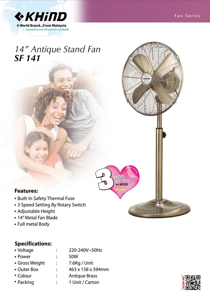Khind SF141 14 Inch Metal Blades Antique Stand Fan Full Metal Body Kipas Antik | Shopee Malaysia