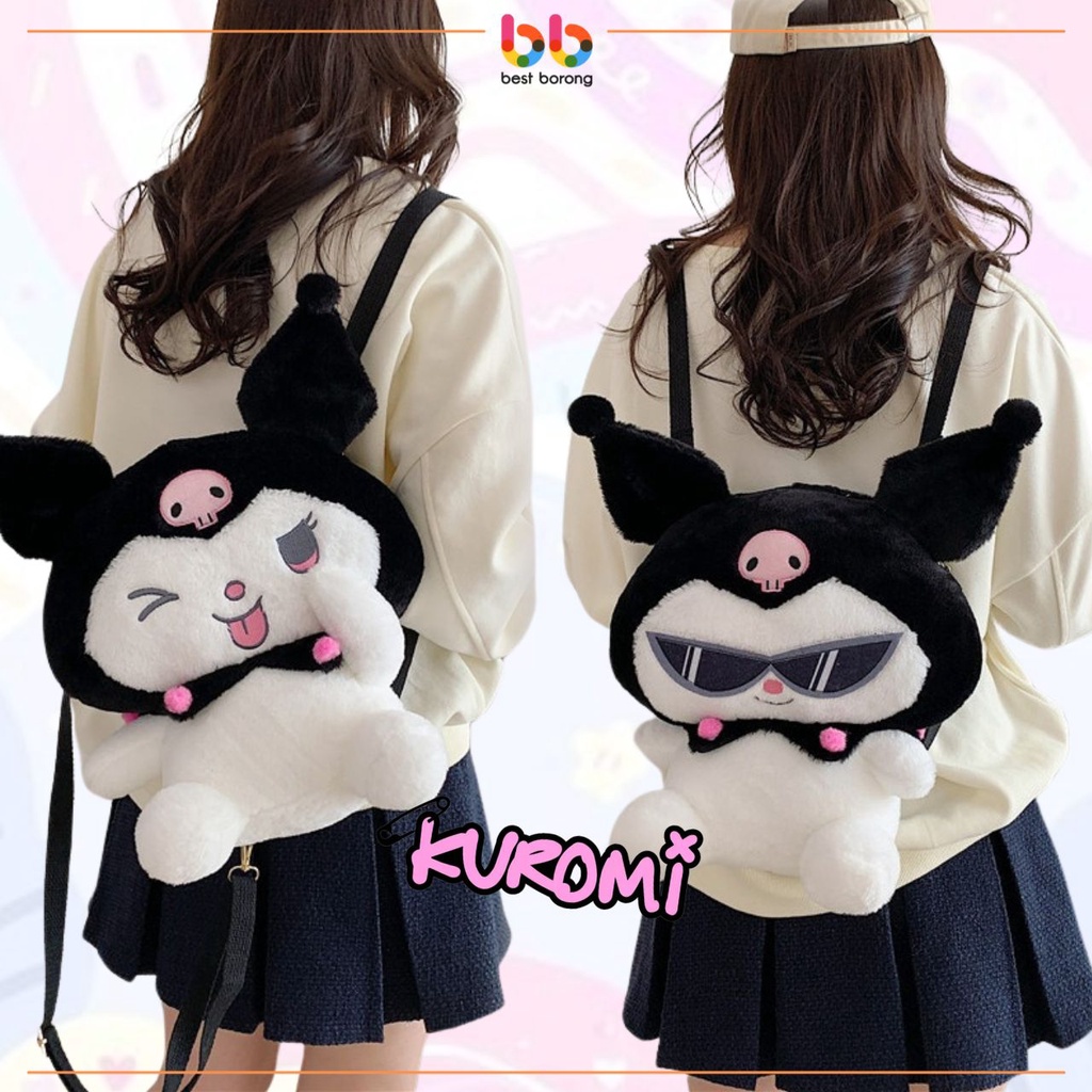 33cm Anime Kawaii Cute Kuromi Shoulder Plush Plushie Doll Bag Backpack ...