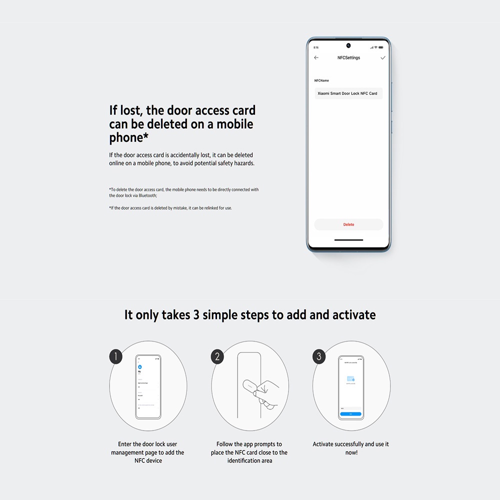 Xiaomi Smart Door Lock NFC Card EAL6+ Chip MJZNMSNFC01LM | Shopee Malaysia