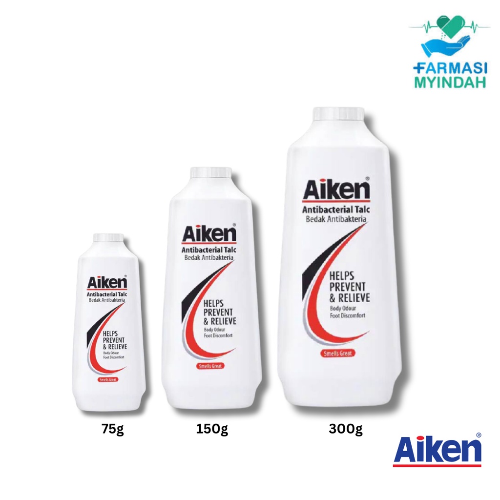 Aiken Antibacterial Talc Powder (75g/ 150g/ 300g) | Shopee Malaysia