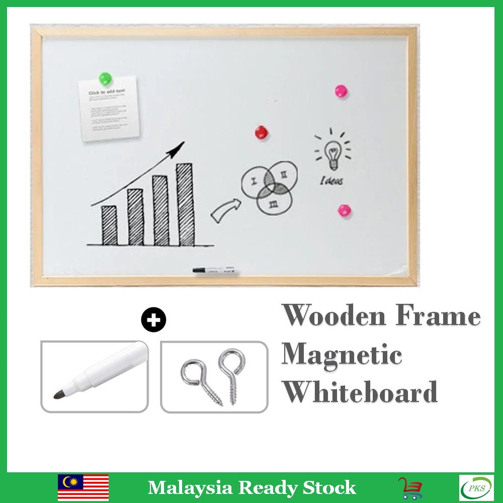 Wooden Frame Whiteboard Magnetic Whiteboard School Office Writing Board ...