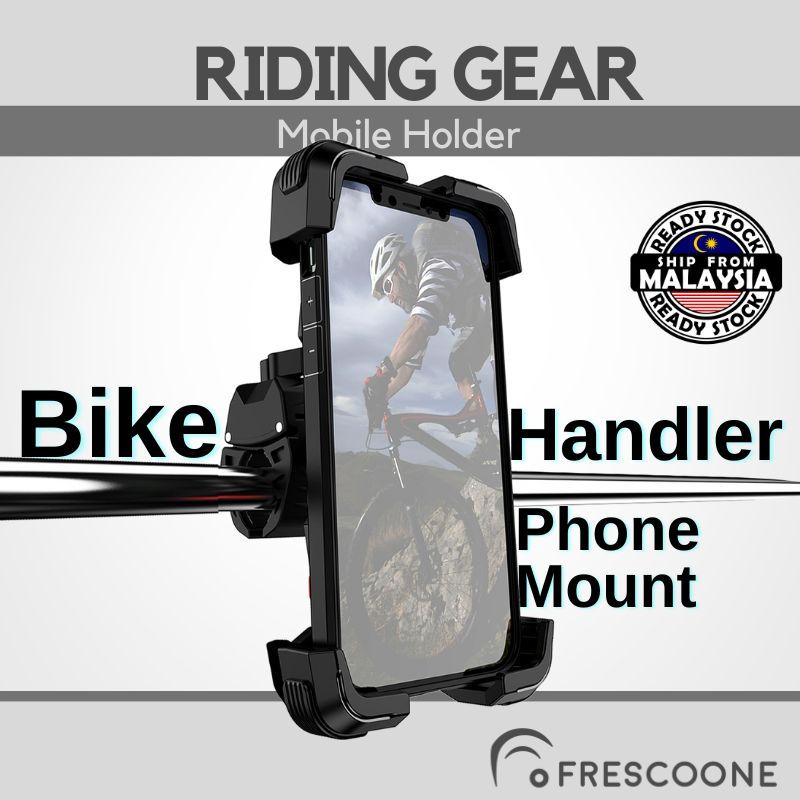 RIDING MOUNT Mobile Handler Stainless Steel Lock Phone Holder for Motor ...