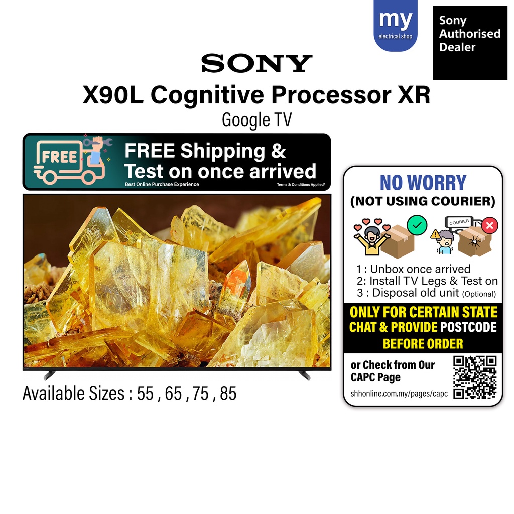 Sony X90L 4K UHD HDR Full Array Google TV XR-55X90L XR-65X90L XR-75X90L XR-85X90L 55X90L 65X90L ...