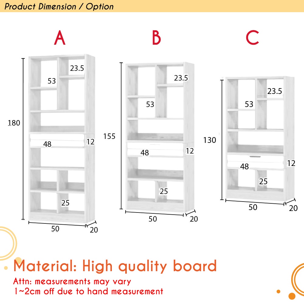 Encora Wooden Cabinet Rak Buku Kayu Storage Rack Bookshelf Kabinet ...