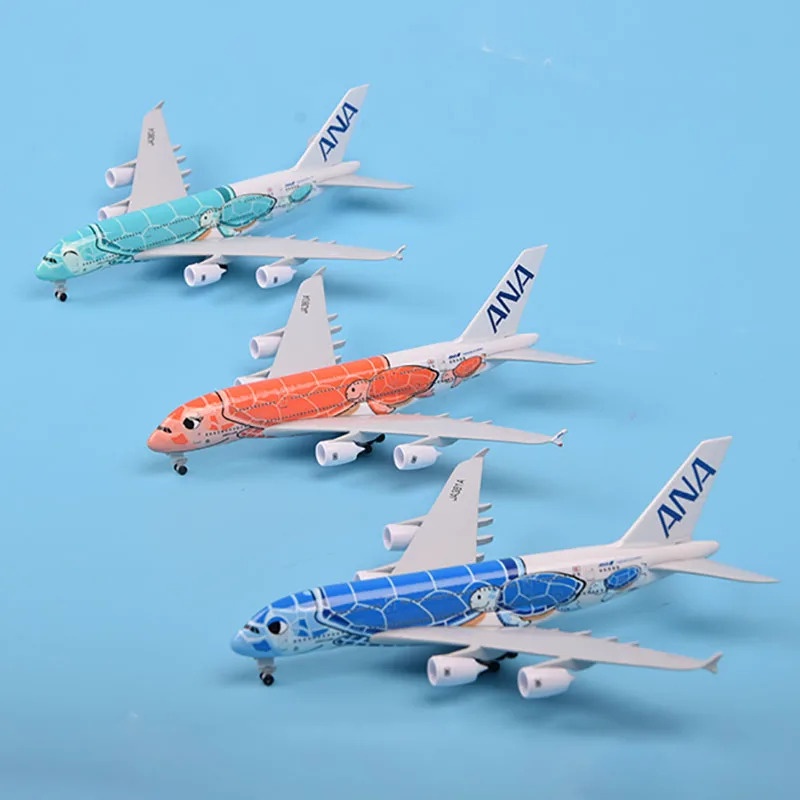 20CM 1:400 Scale A380 ANA Turtle Airlines Plane Aircraft With Landing ...