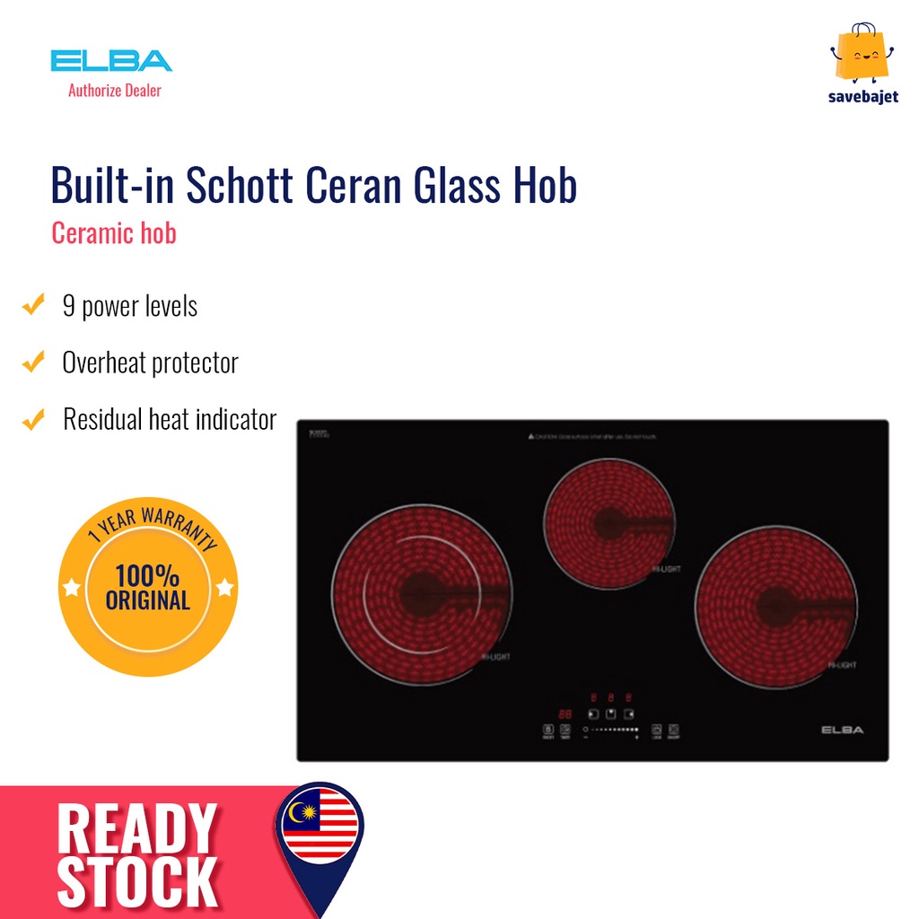 ELBA Built-In Electric Ceramic Hob ECH-K7013ST(BK) | Shopee Malaysia