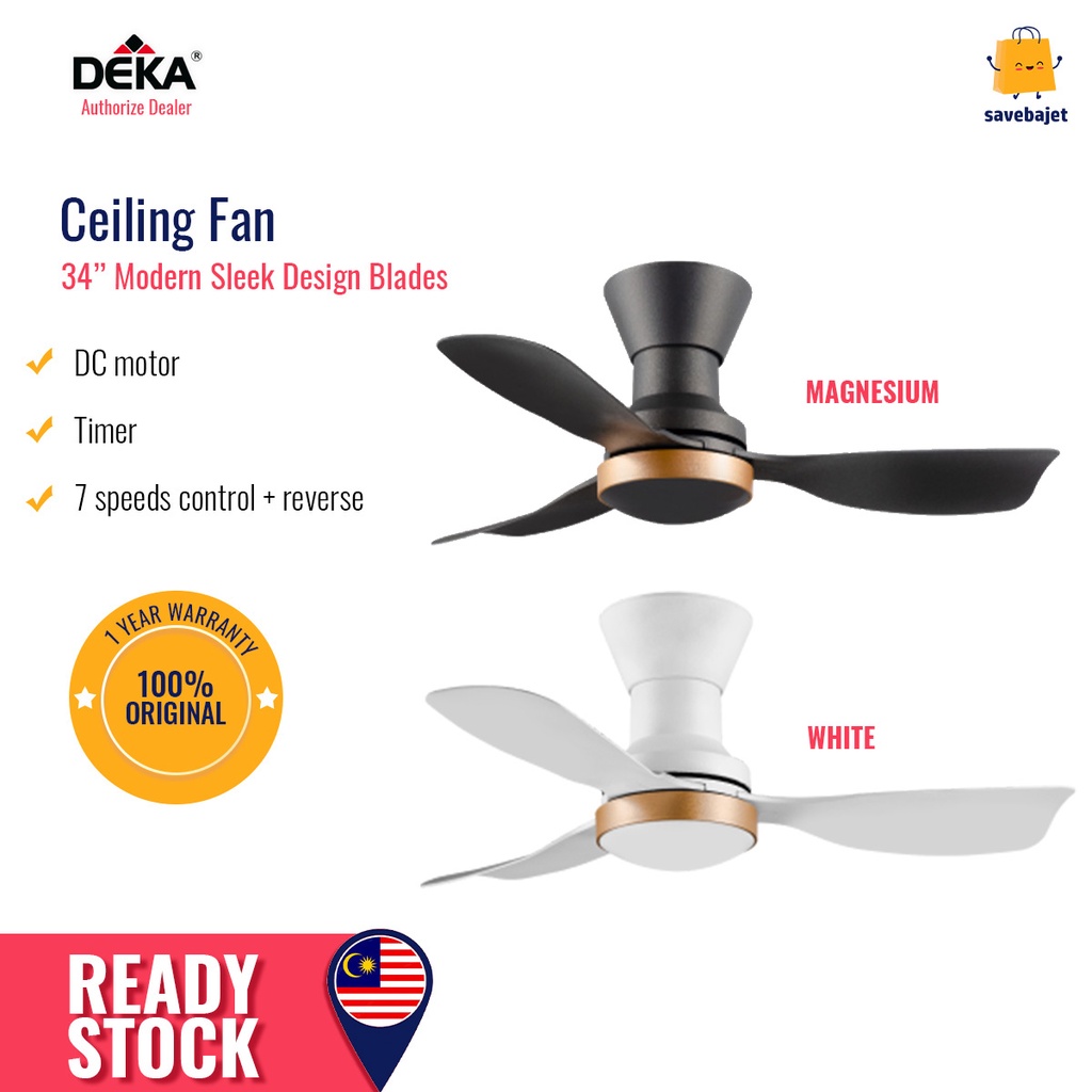 DEKA Kipas Siling 3 Blade Concept Mini DC Motor Ceiling Fan (34 ...