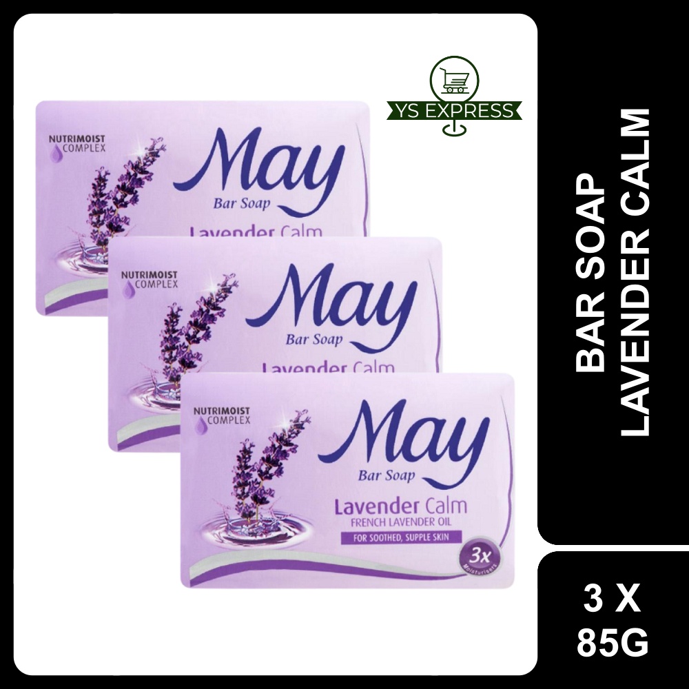 MAY Bar Soap Lavender Calm 3 X 85G - Sabun Mandi | Shopee Malaysia